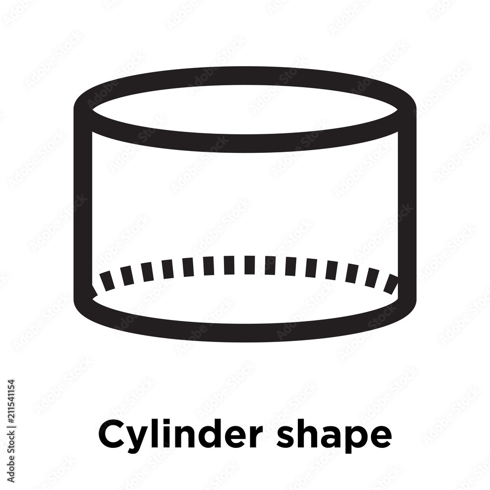 Cylinder shape icon vector sign and symbol isolated on white background ...