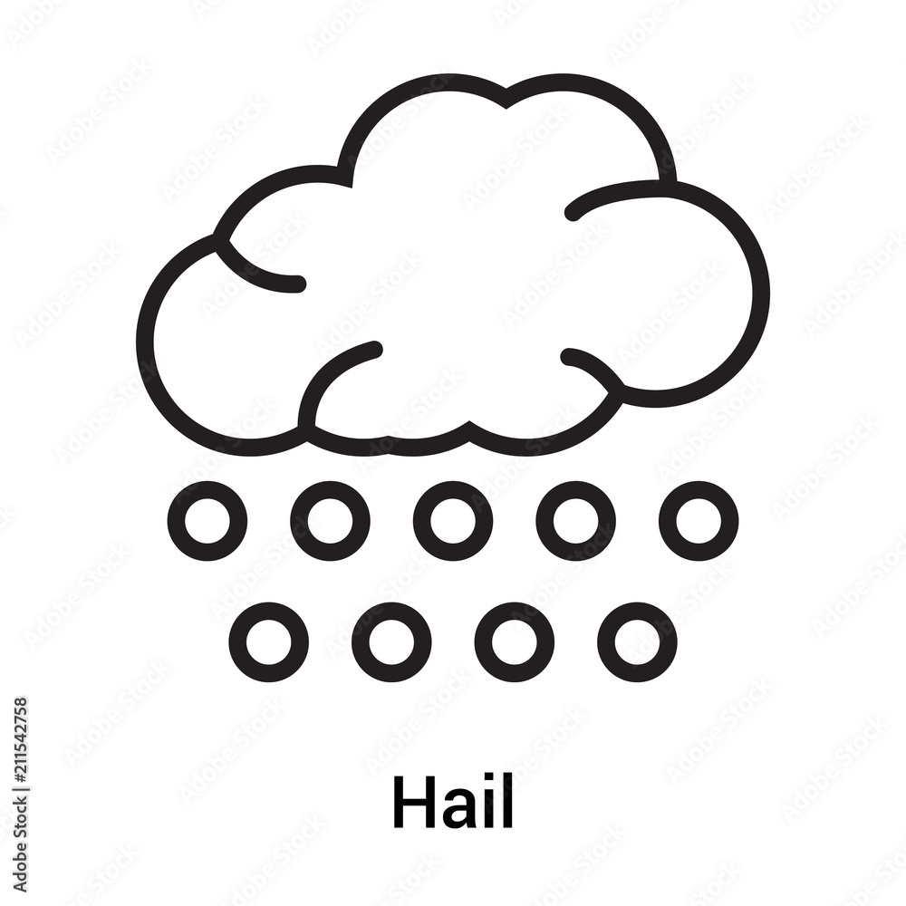 Hail icon vector sign and symbol isolated on white background, Hail ...