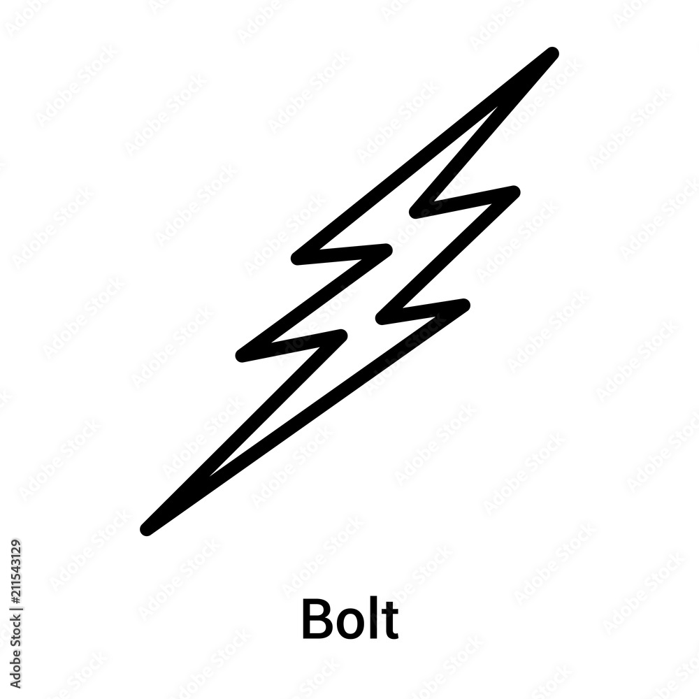 Bolt icon vector sign and symbol isolated on white background, Bolt ...
