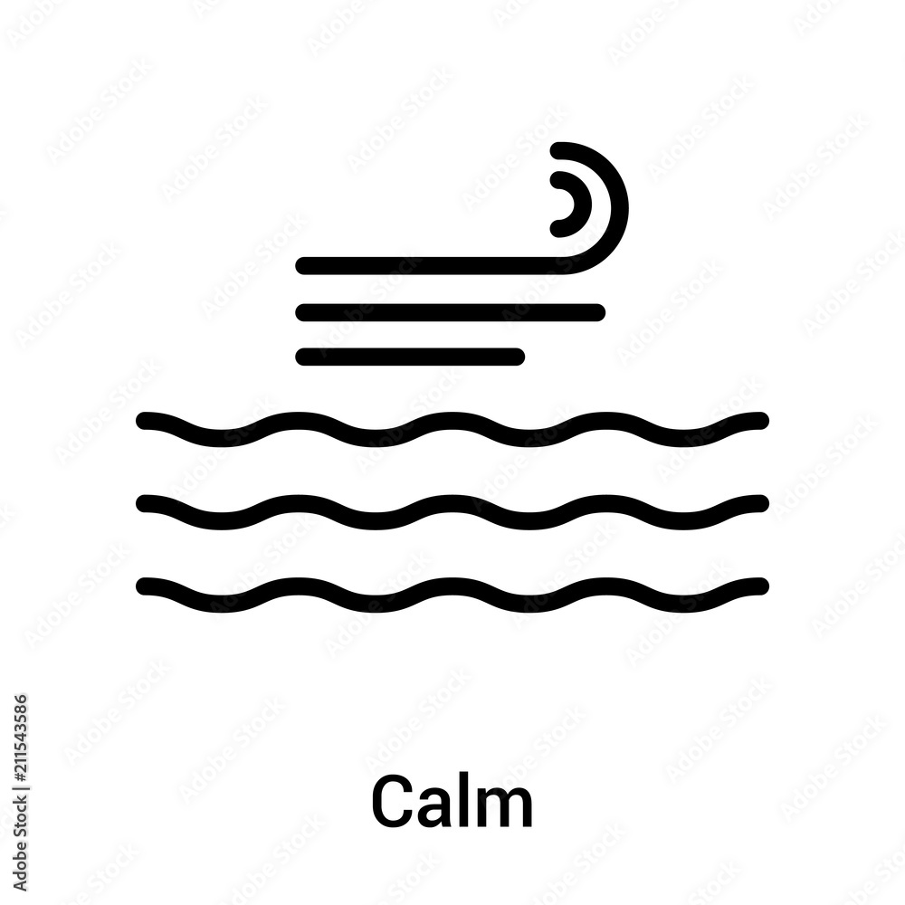 Calm icon vector sign and symbol isolated on white background, Calm ...