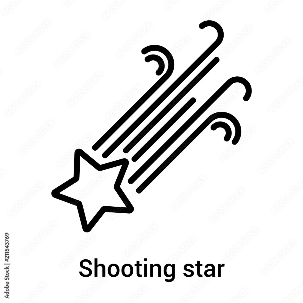 Shooting star icon vector sign and symbol isolated on white background ...