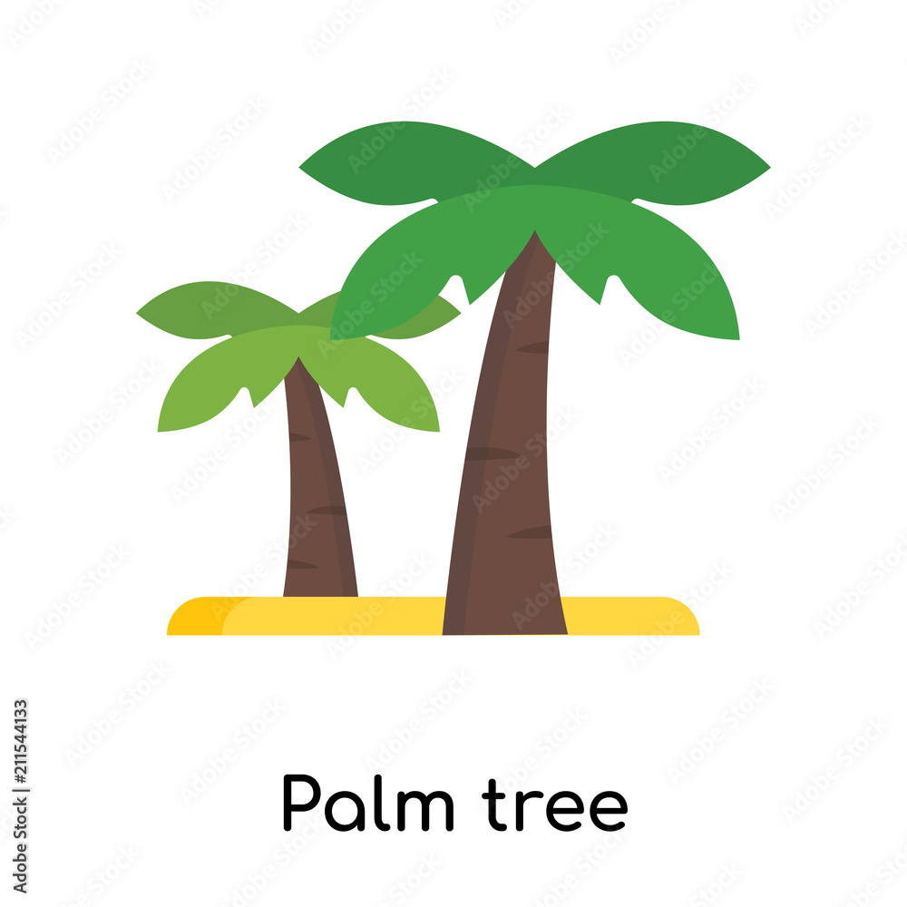 Palm tree icon vector sign and symbol isolated on white background ...