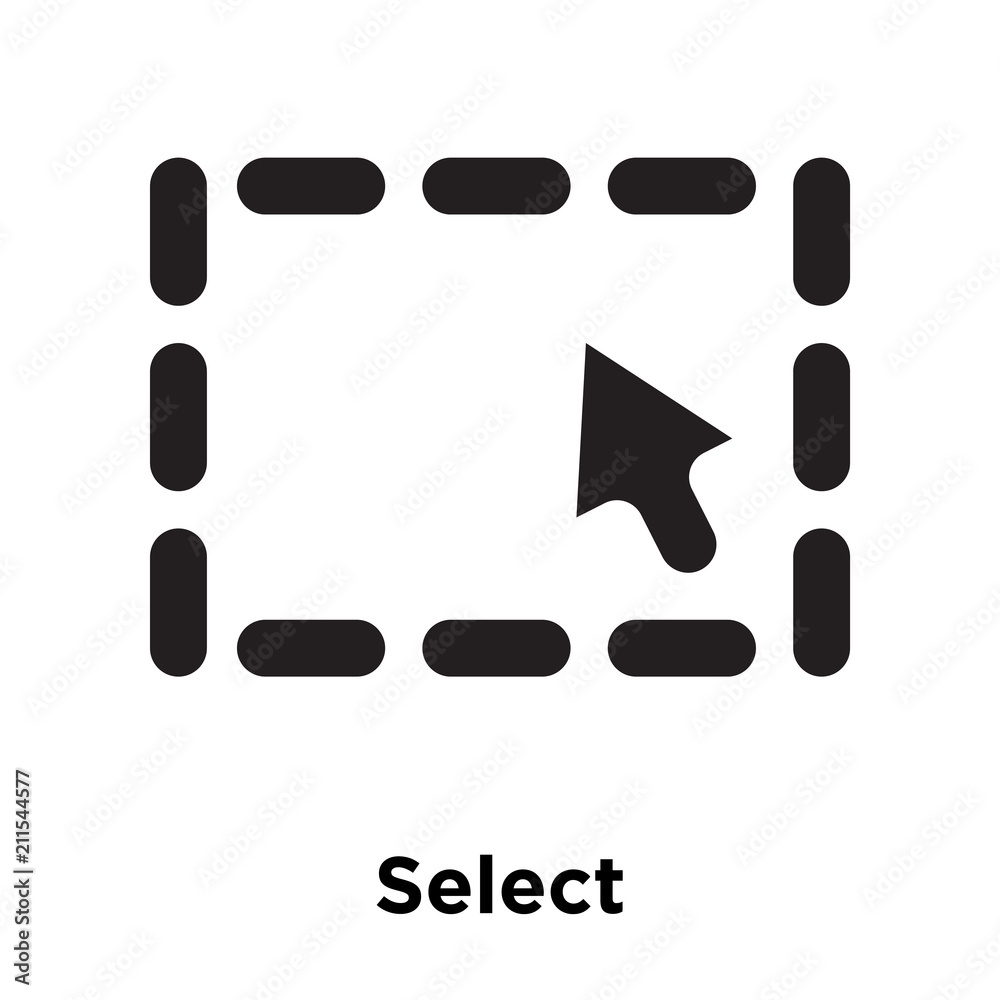 Select icon vector sign and symbol isolated on white background, Select ...