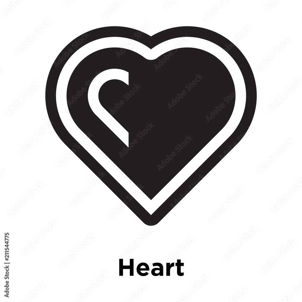 Heart icon vector sign and symbol isolated on white background, Heart ...