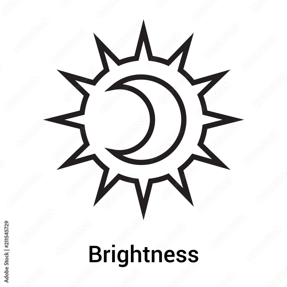Brightness icon vector sign and symbol isolated on white background ...