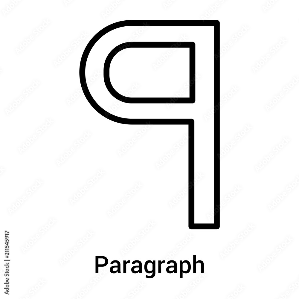 Paragraph icon vector sign and symbol isolated on white background ...