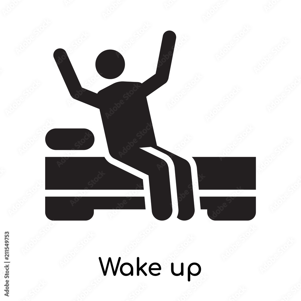 Wake up icon vector sign and symbol isolated on white background, Wake ...