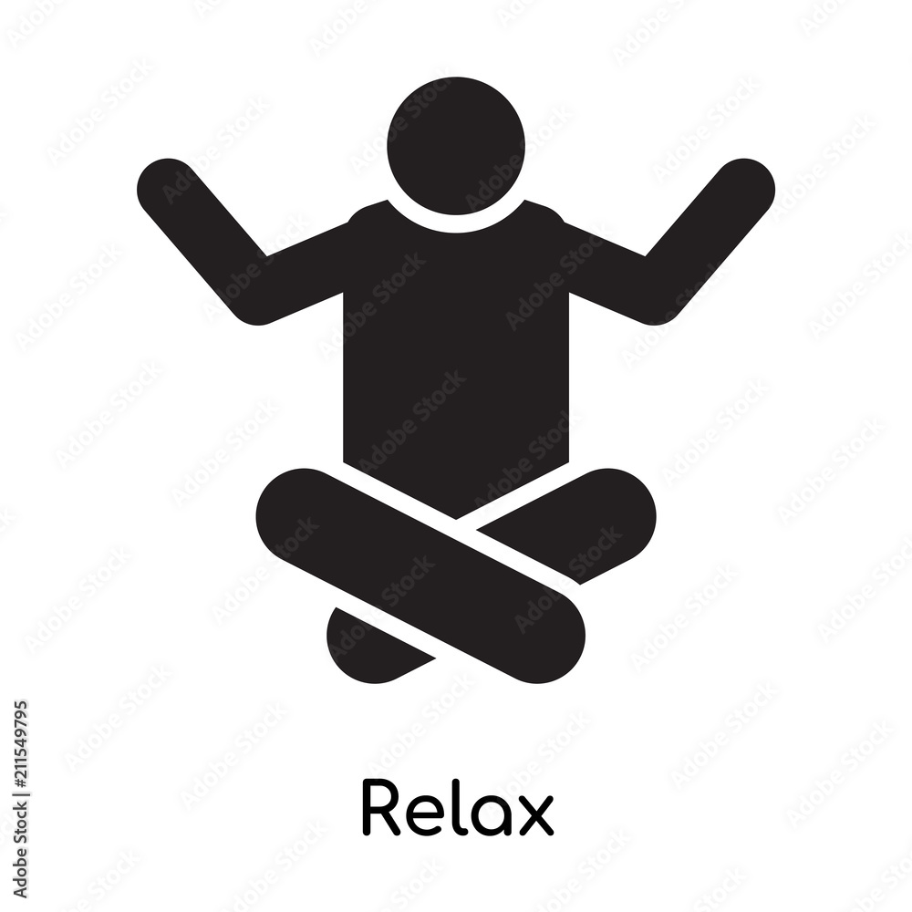 Relax icon vector sign and symbol isolated on white background, Relax ...