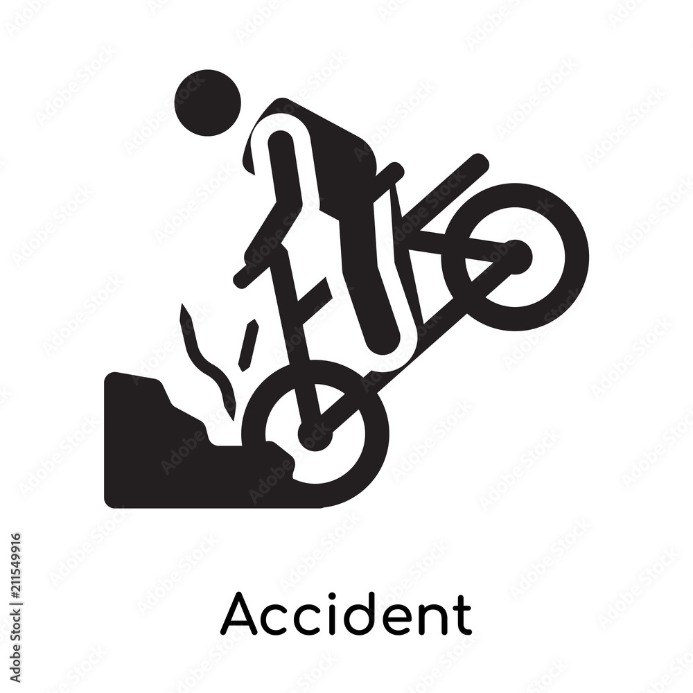 Accident icon vector sign and symbol isolated on white background ...