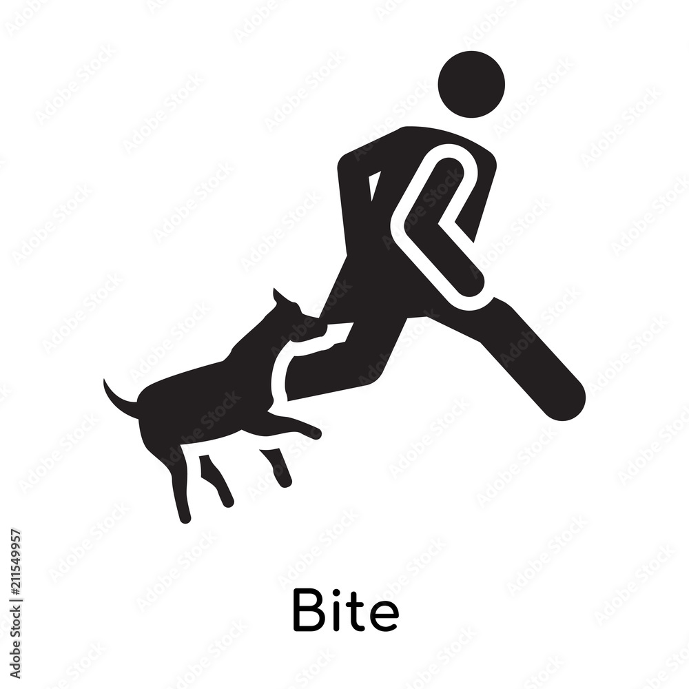 Bite icon vector sign and symbol isolated on white background, Bite ...