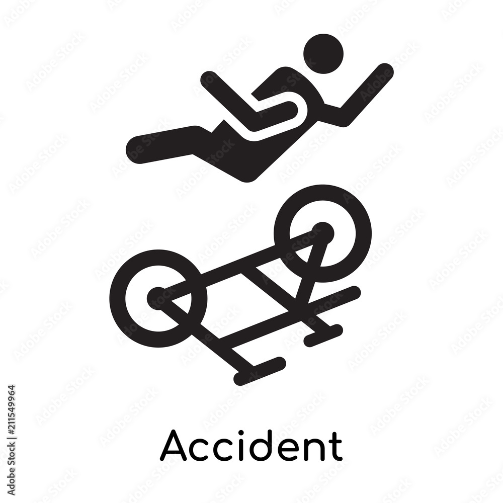 Accident icon vector sign and symbol isolated on white background ...