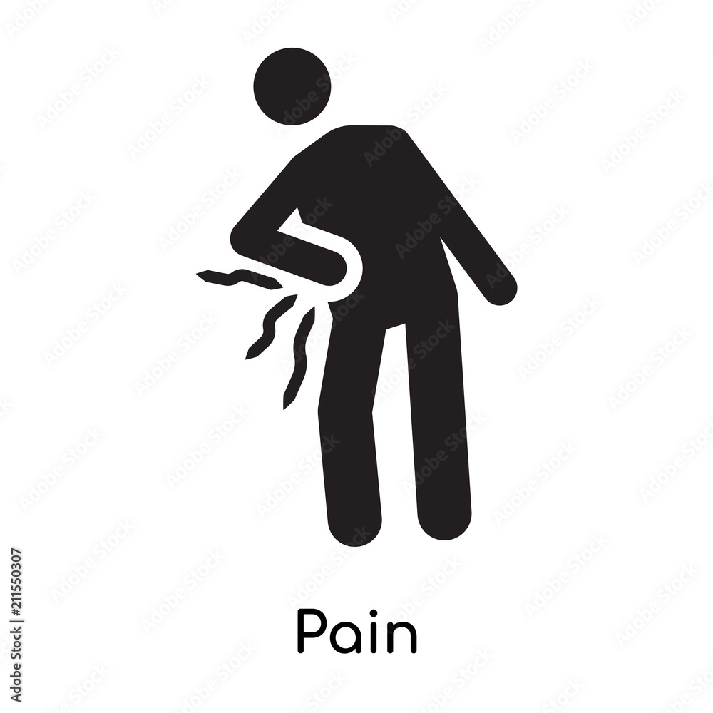 Pain icon vector sign and symbol isolated on white background, Pain ...