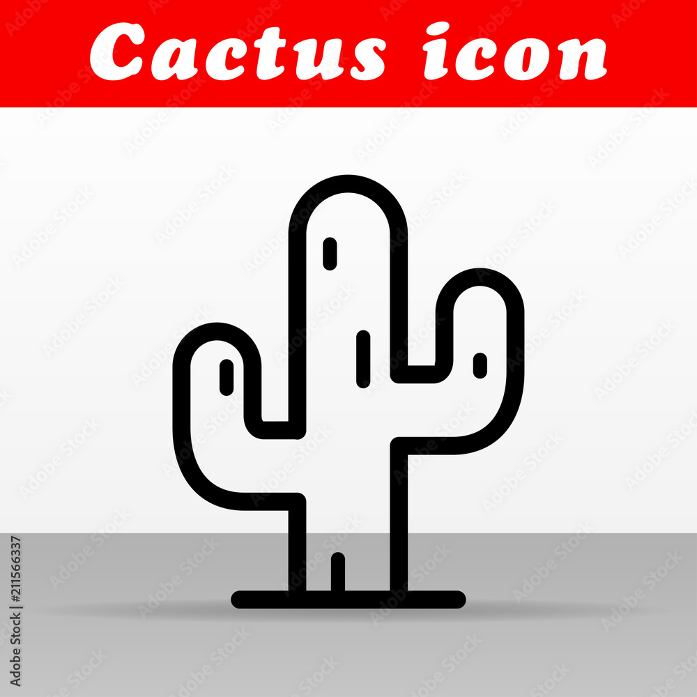 black cactus vector icon design Stock Vector | Adobe Stock
