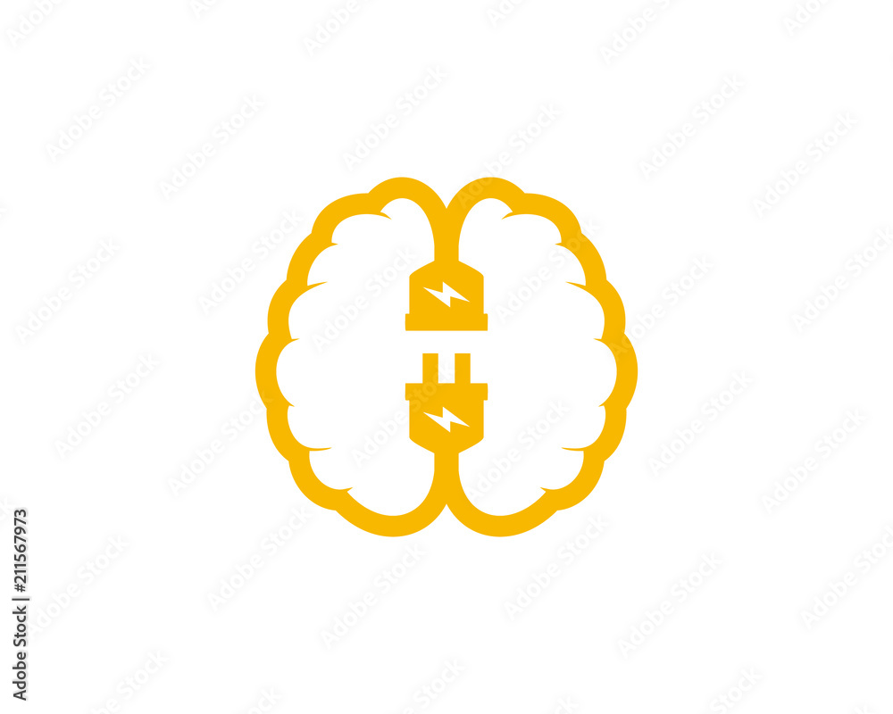 Electric Brain Mind Logo Icon Design Element Stock Vector | Adobe Stock