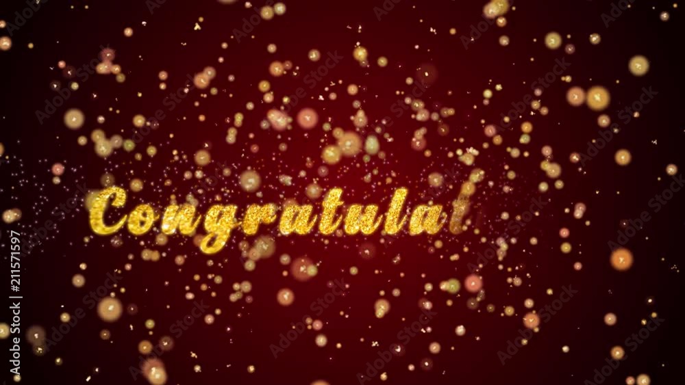 Congratulations Greeting Card text with sparkling particles shiny ...