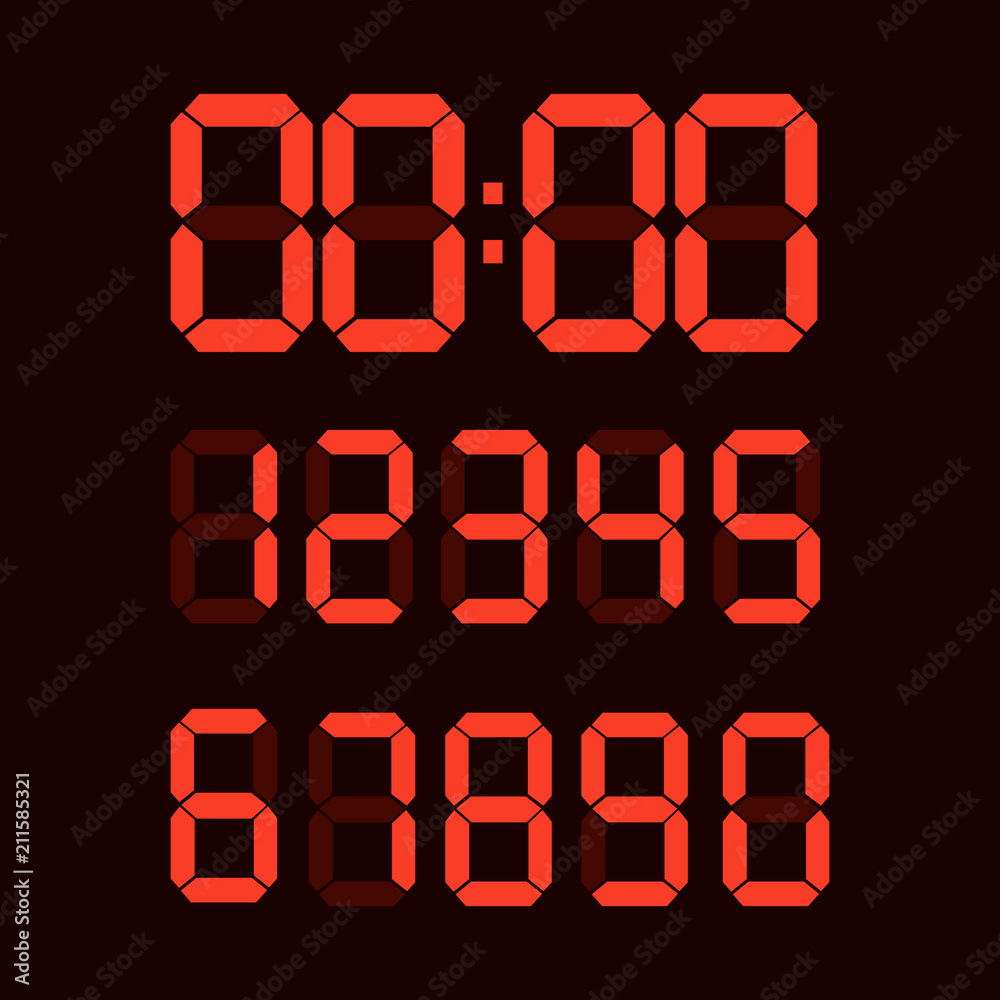 Digital numbers score board. Vector illustration. Digital numbers ...