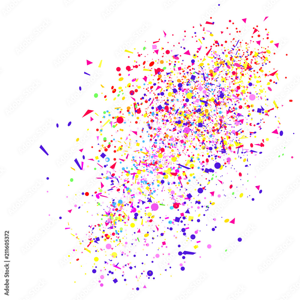 Confetti. Explosion. Texture with colored elements on white. Geometric ...