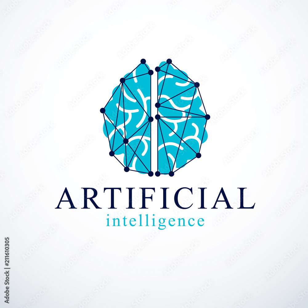 Artificial intelligence concept vector logo design. Human anatomical ...