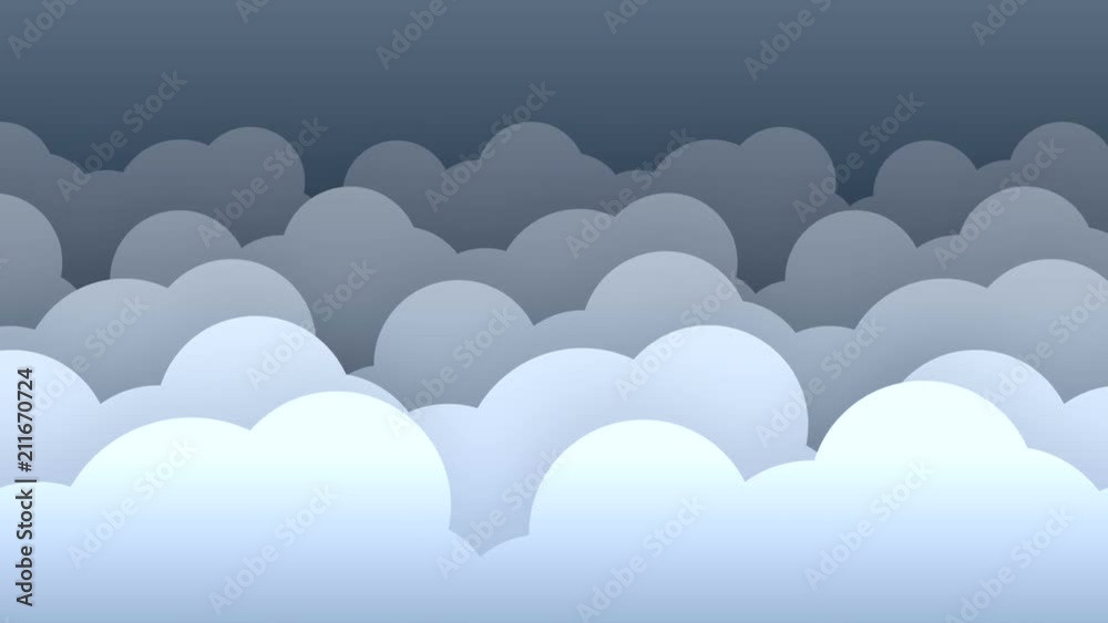 2d clouds flat style parallax background loop v2 Stock Video | Adobe Stock
