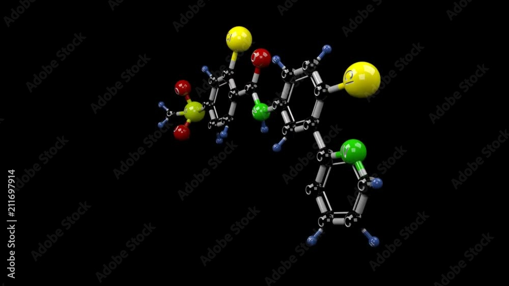 Vismodegib molecule. Molecular structure of basal-cell carcinoma ...