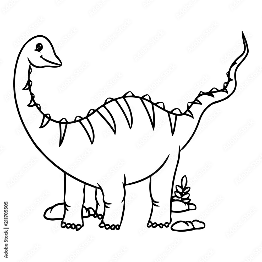 Diplodocus cartoon illustration isolated on white background for ...