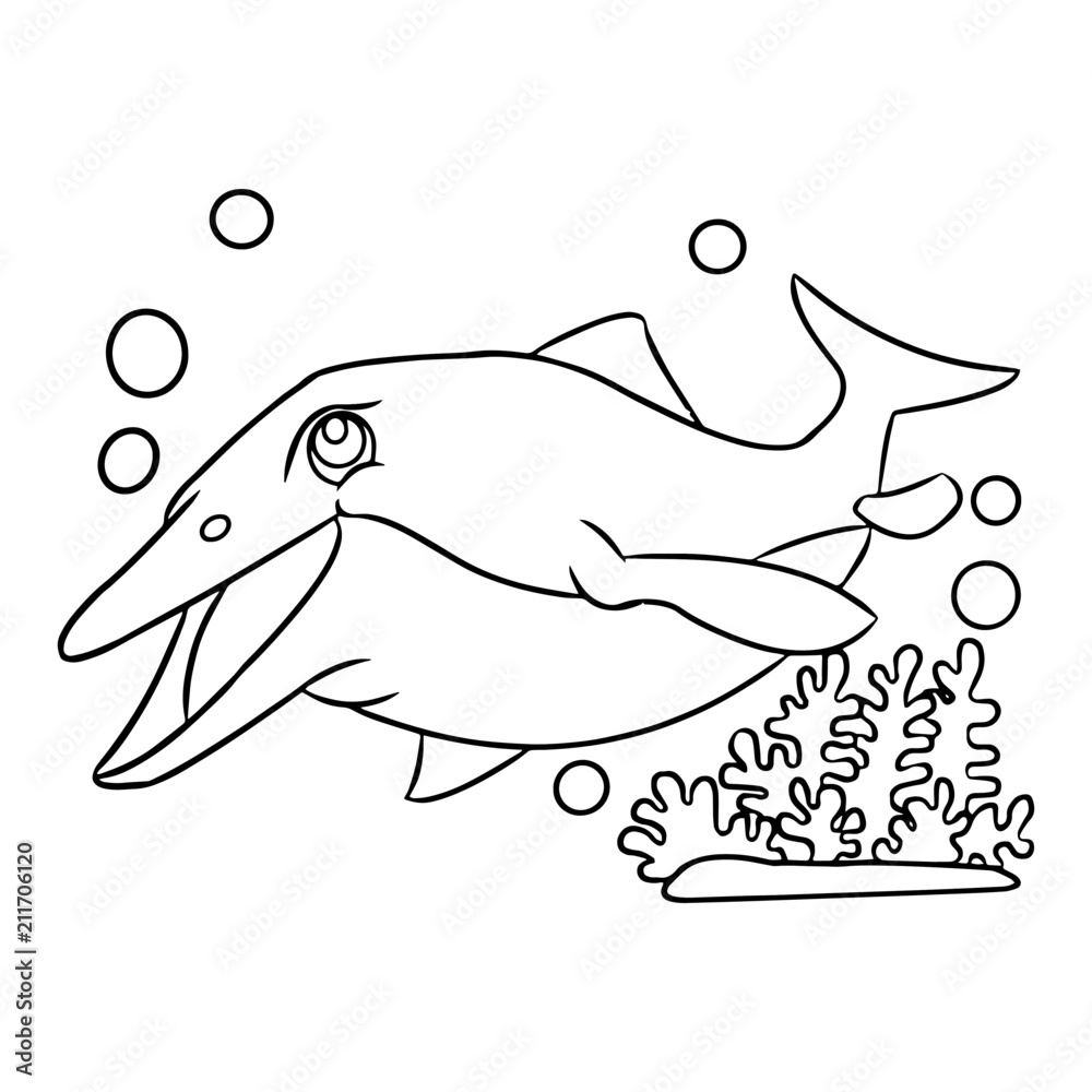 Kronosaurus cartoon illustration isolated on white background for ...