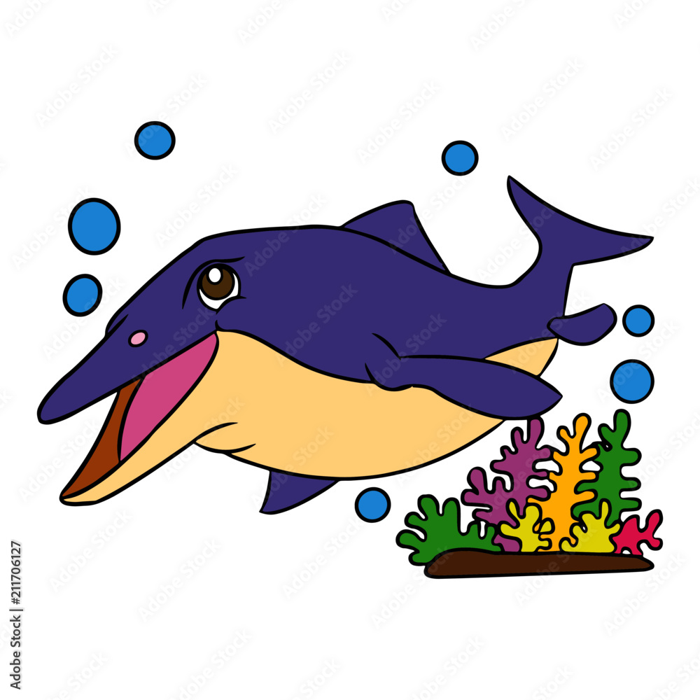 Kronosaurus cartoon illustration isolated on white background for ...
