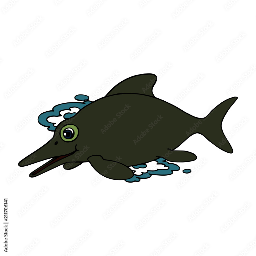 Kronosaurus cartoon illustration isolated on white background for ...
