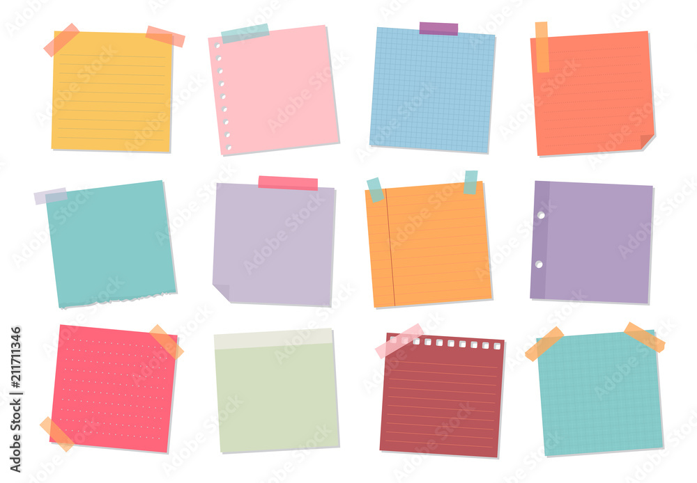 Collection of sticky note illustrations Stock Vector | Adobe Stock
