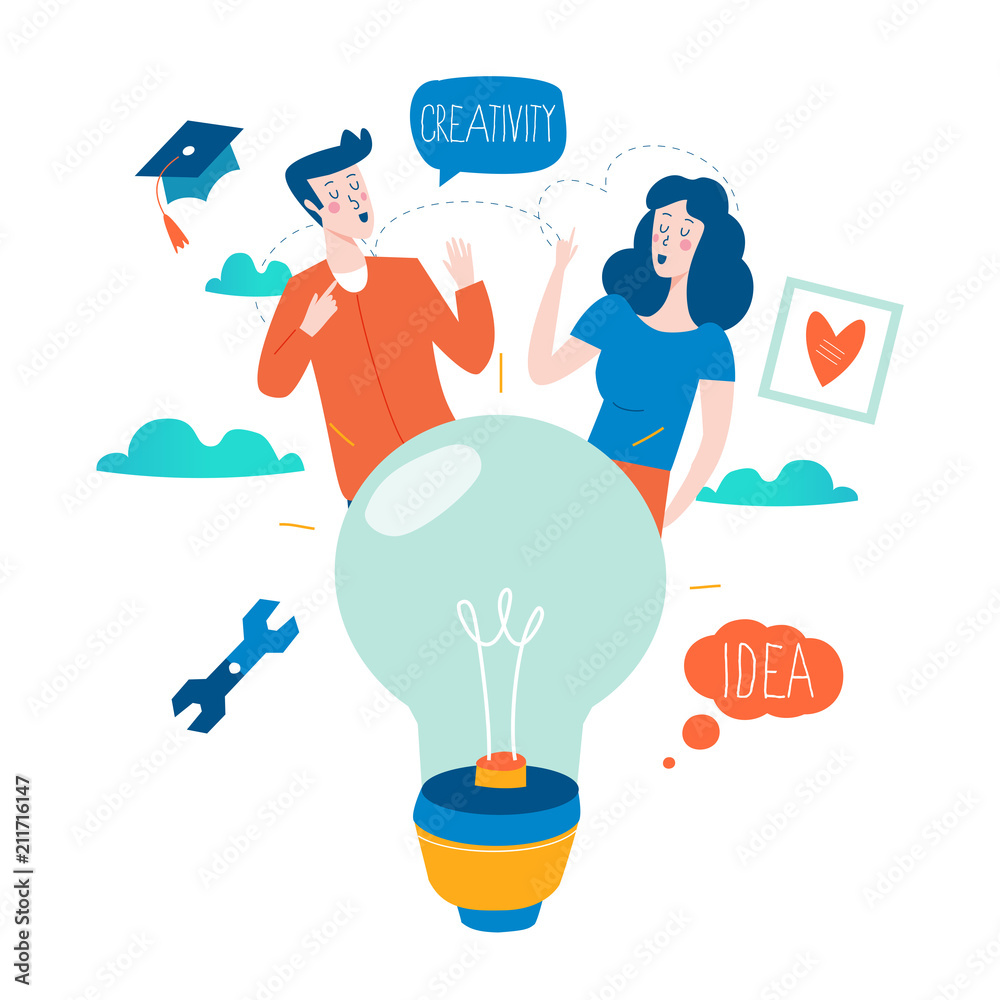 Idea, education and thinking, content development, brainstorming ...