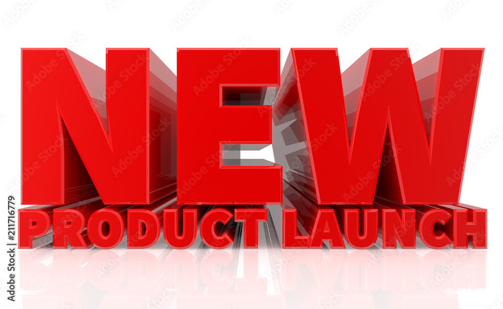 3D NEW PRODUCT LAUNCH word on white background 3d rendering Stock ...