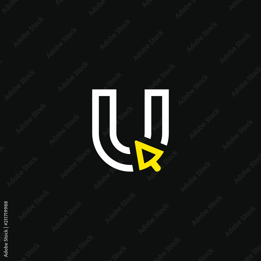 Minimal letter U logo template shape. Corporate branding identity with ...