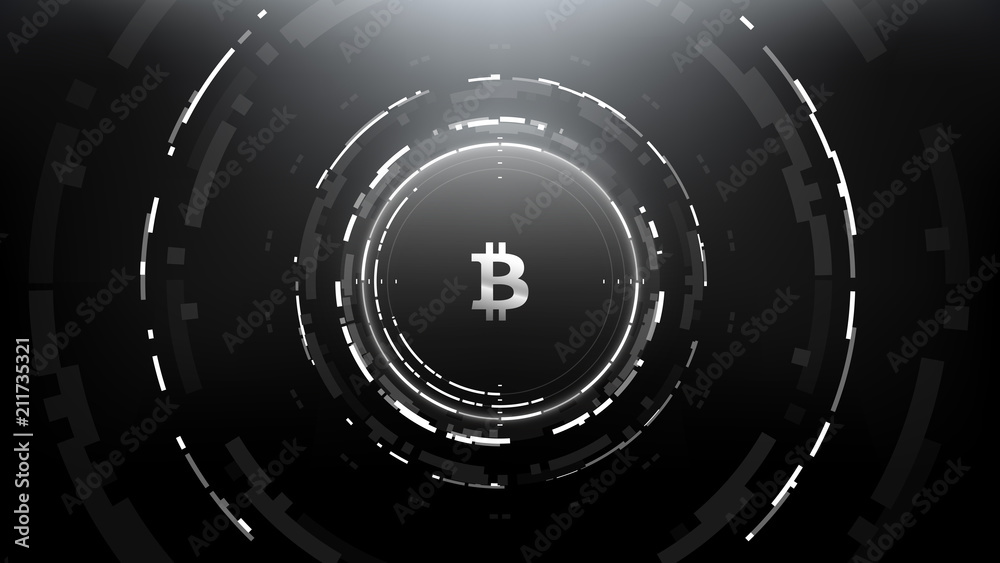 Bitcoin Futuristic Sci-Fi Technology Cryptocurrency Coin Hi-Tech ...