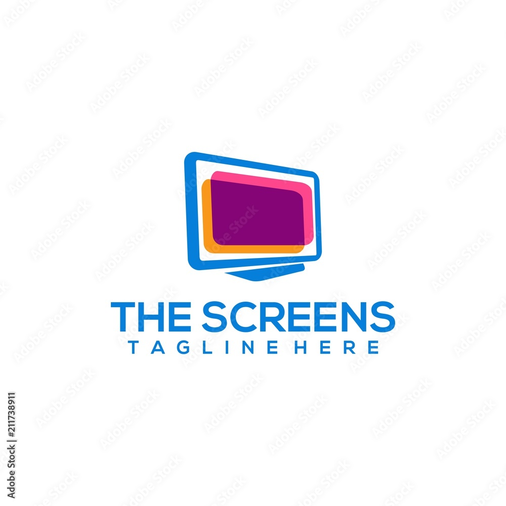 Screen logo Stock Vector | Adobe Stock