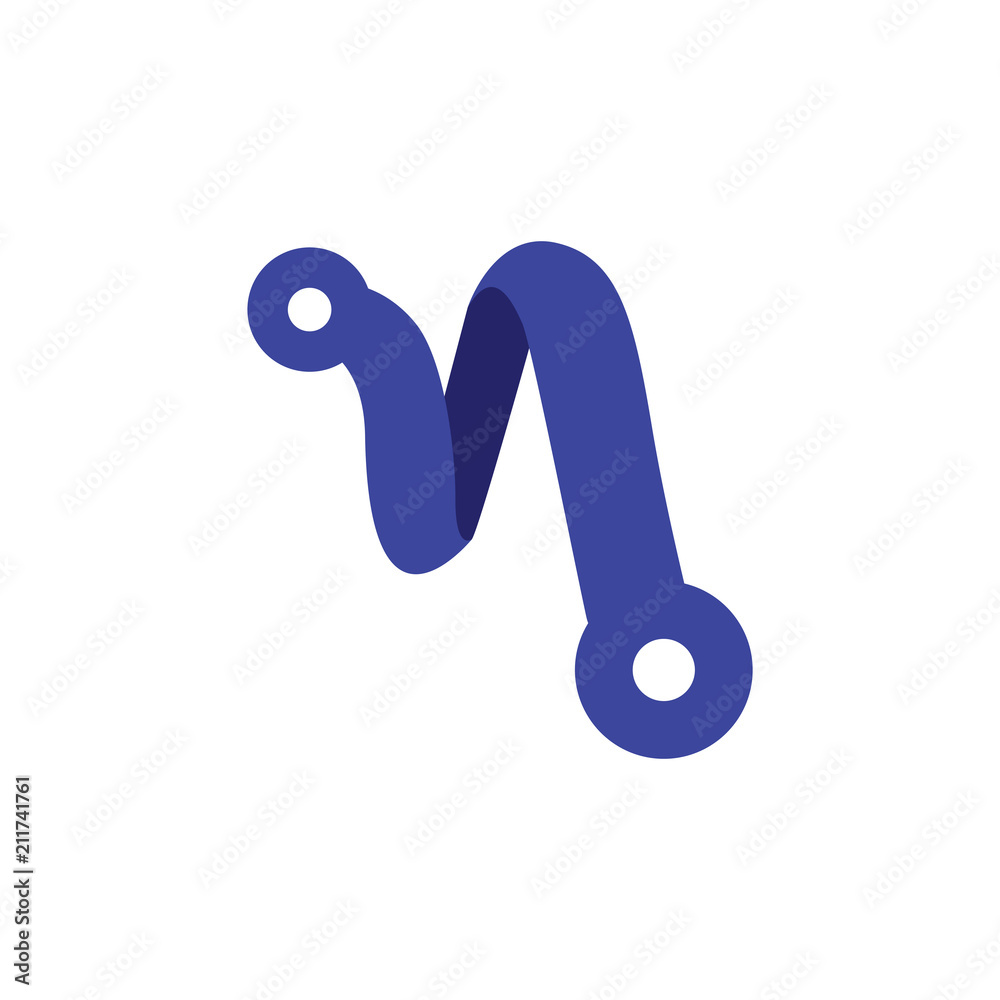N Letter Network vector Logo Icon element. Network design collection ...