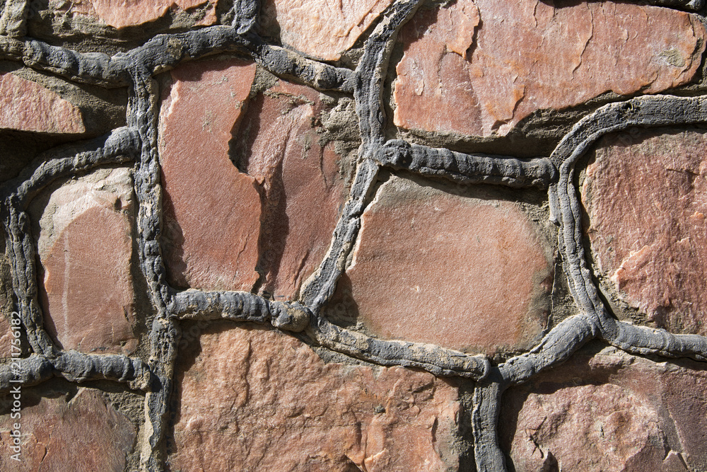Masonry stone wall with irregular pattern, seamless texture or ...
