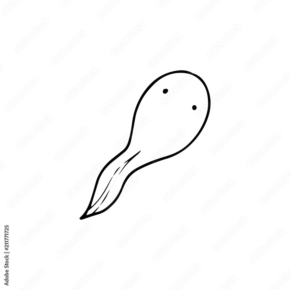 Tadpole cartoon illustration isolated on white background for children ...
