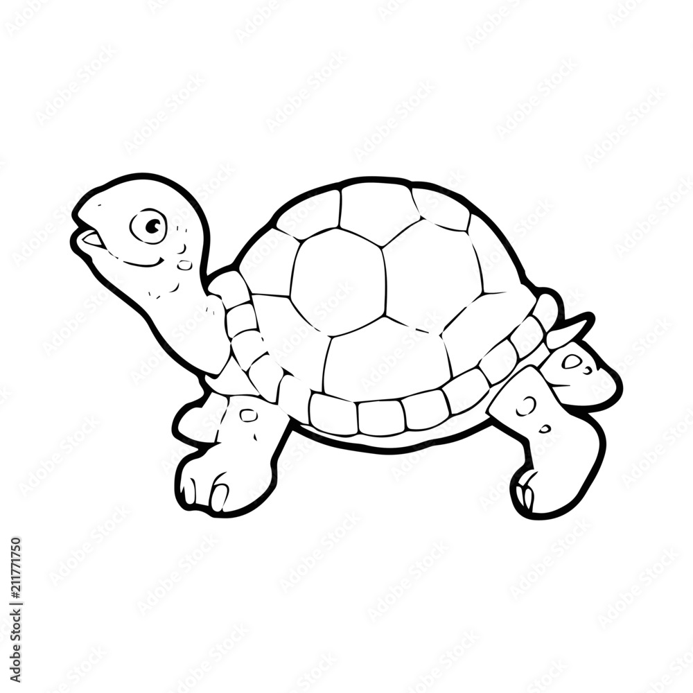 Turtle cartoon illustration isolated on white background for children ...