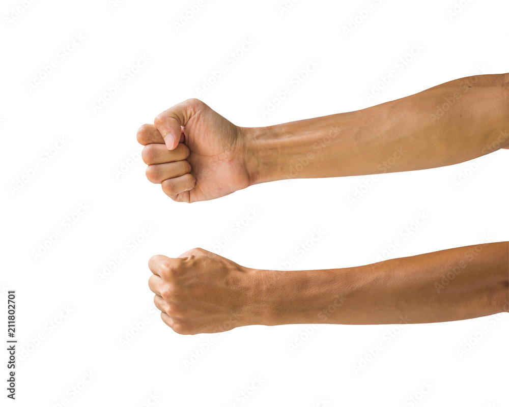 Clipping path hand gestures isolated on white background. Hand making ...