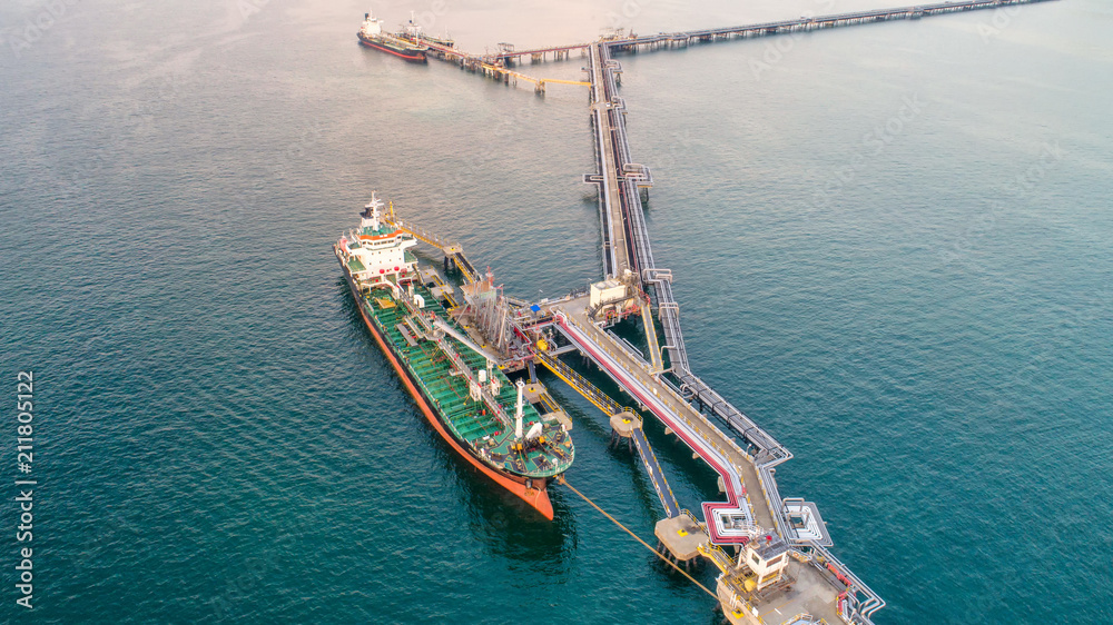 oil tanker, gas tanker in the high sea.Refinery Industry cargo ship ...