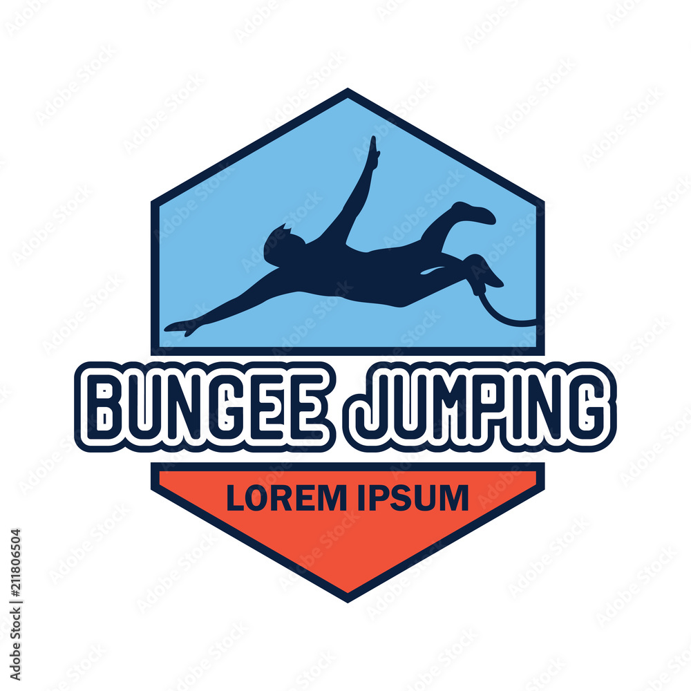 bungee jumping logo with text space for your slogan / tag line, vector ...