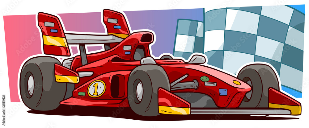 Cartoon modern red sport racing car Stock Vector | Adobe Stock