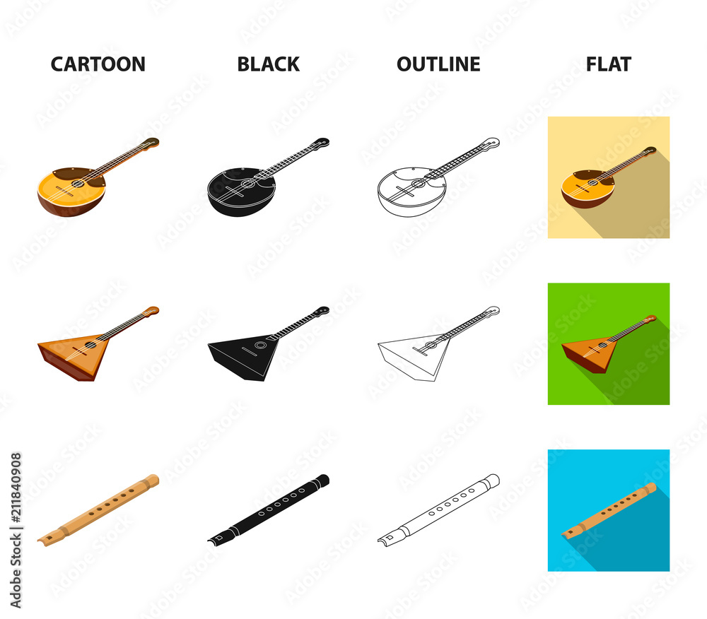 Musical instrument cartoon,black,outline,flat icons in set collection ...