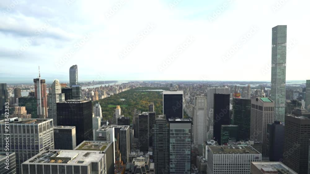 Central Park overlook in New York city - View from the rock Stock Video ...