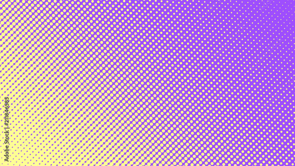 Halftone gradient pattern vector illustration. Yellow dotted, purple ...