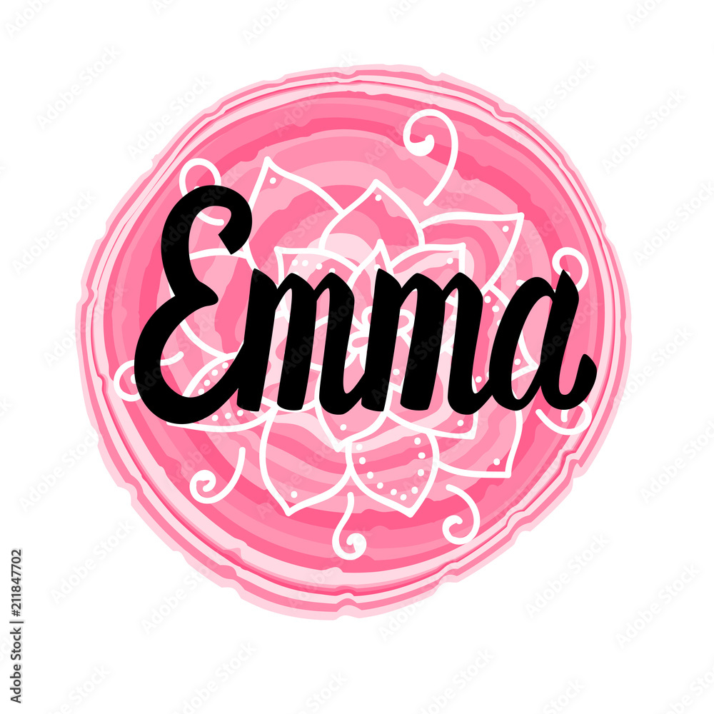 Vector illustration with Lettering Name Emma. Hand drawn. Stock Vector ...