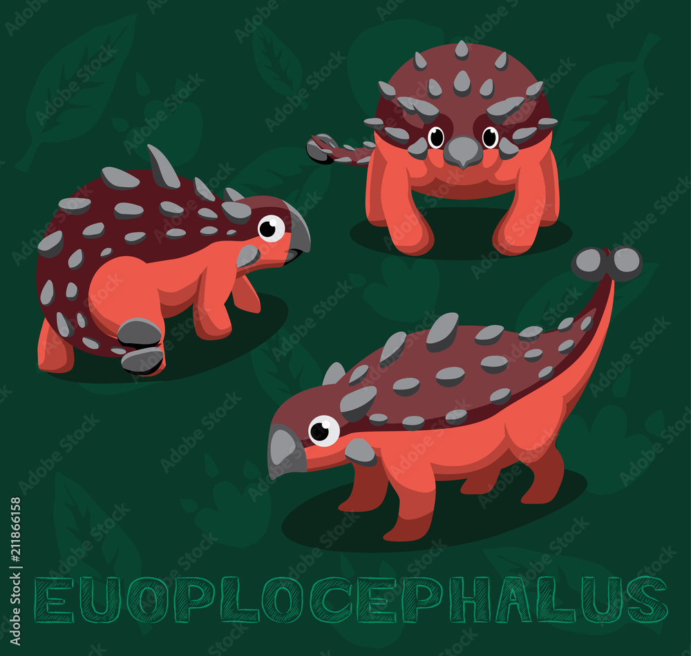 Dinosaur Euoplocephalus Cartoon Vector Illustration Stock Vector ...