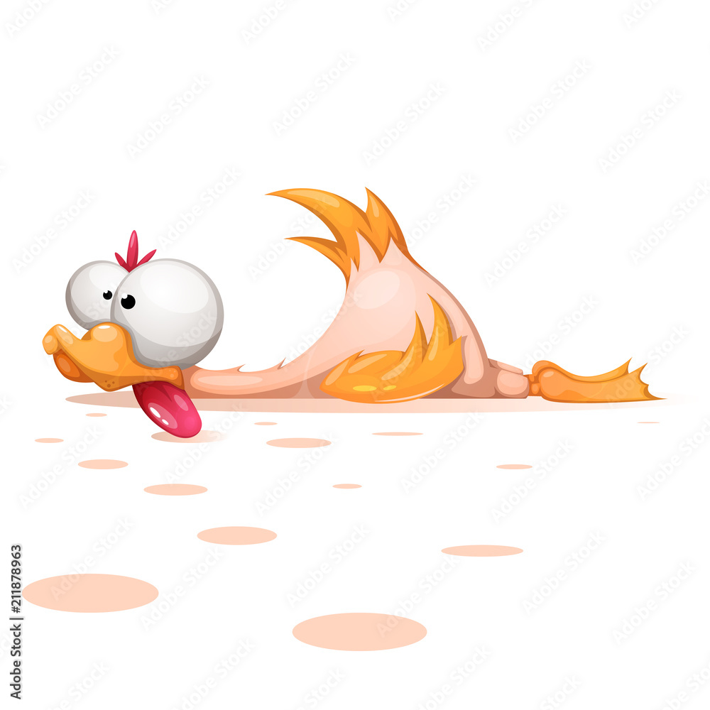 Funny, cute, crazy cartoon character duck Vector eps 10 Stock Vector ...