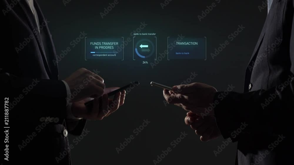 Online transaction. Electronic financial transactions in the smartphone ...