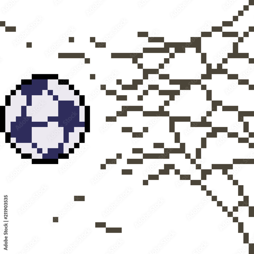 vector pixel art football destroy goal Stock Vector | Adobe Stock